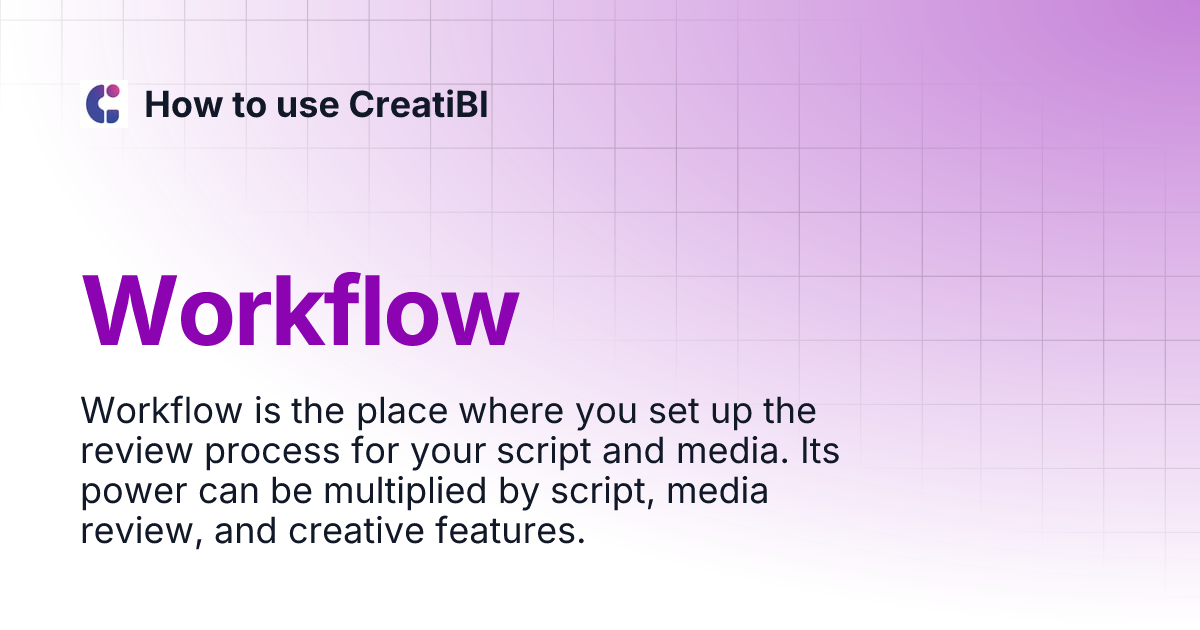Workflow | How to use CreatiBI